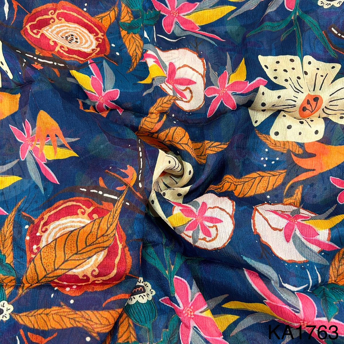 Printed Chinon Fabric - KA1763 – Fabricroot