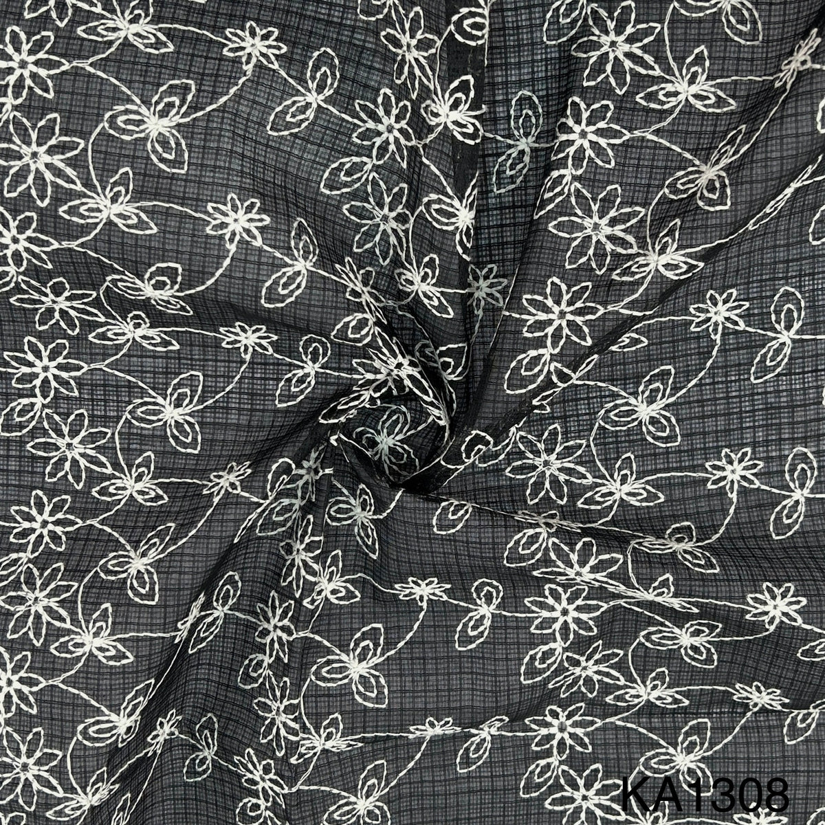 Embroidered Kota Cotton Fabric-KA1308 – Fabricroot