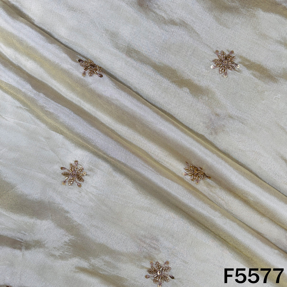 Dyeable Cut Dana Sequins Thread Work Shimmer Tissue Fabric - F5577 ...